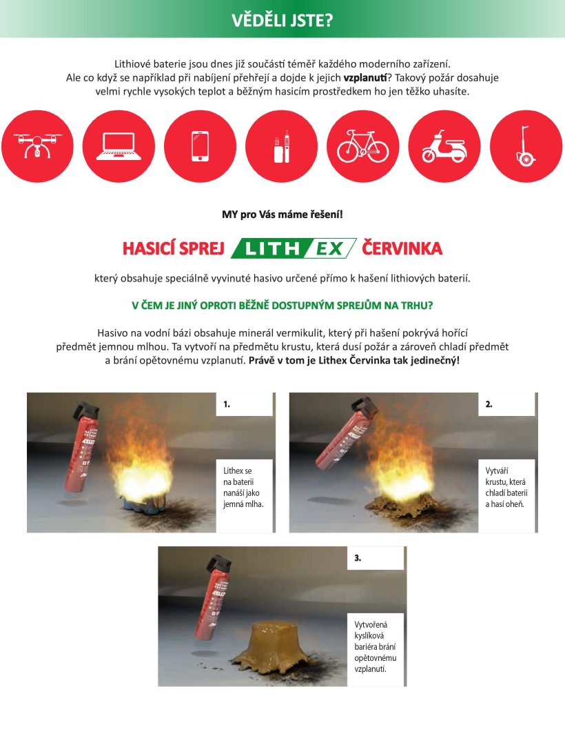 Hasicí přístroj 2 l Lith EX Aerosol, CZ výroba | Vapol CZ